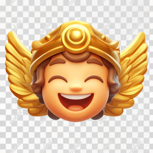 Free: PNG Smiling Mercury emoji with golden winged helmet and joyful ...