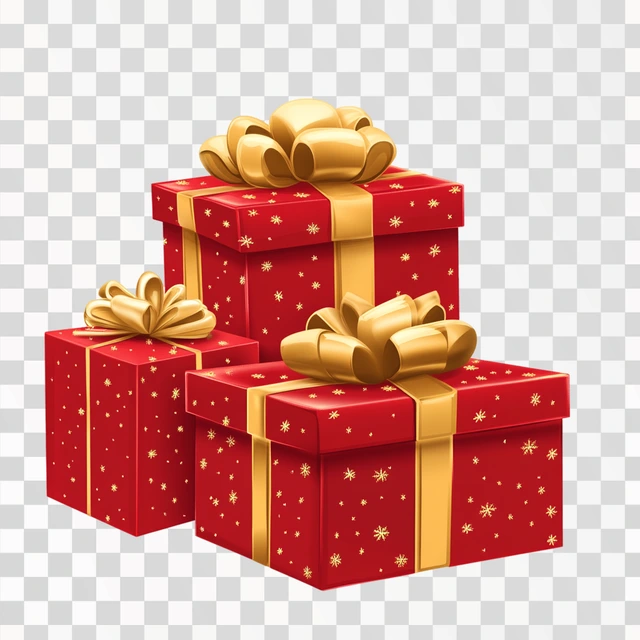 Free: Red Gift Boxes With Gold Ribbons Clipart, isolated white bac ...