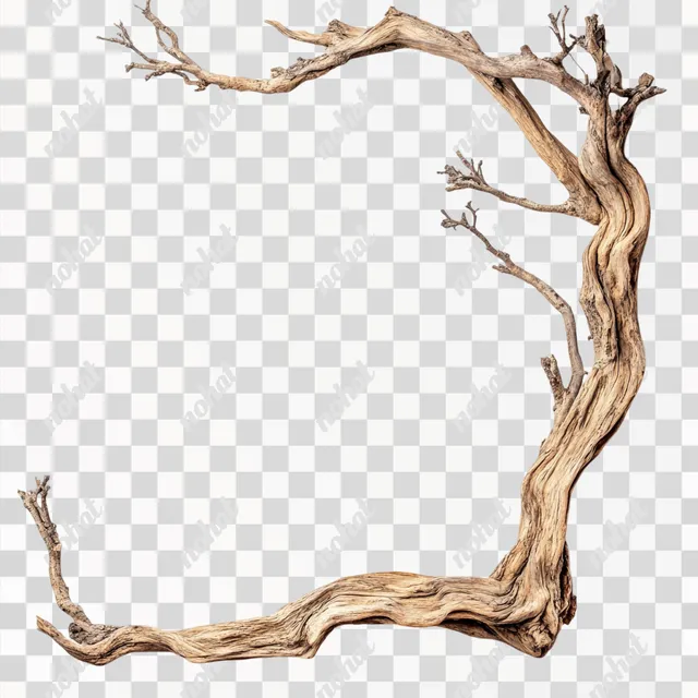 Free: Rustic Wooden Roots Border Frame for Elegant Decor - nohat.cc