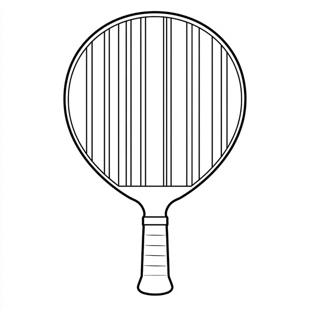 Free: Simple 2D Line Drawing of a Pickleball Paddle - nohat.cc