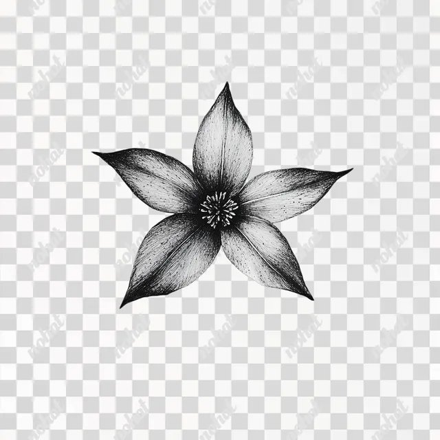 Free: Star-Centered Bloom: A Minimalist Graphite Flower Drawing - nohat.cc