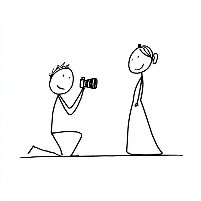 Free: Stick Figure Wedding Photographer Capturing Bride and Groom ...