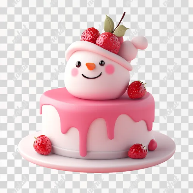 Free: Strawberry Snowman: Cute 2D Cake Icon Designs - nohat.cc