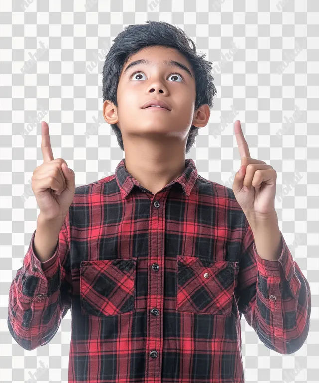Free: Surprised Young Boy Pointing Upwards in Wonder - nohat.cc