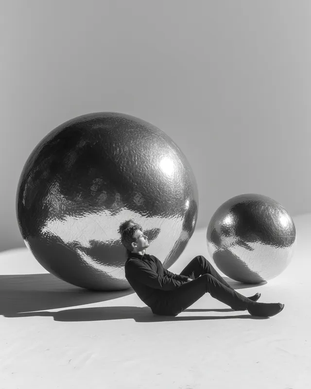 Free: Surreal Embrace: Man Between Metallic Spheres - nohat.cc