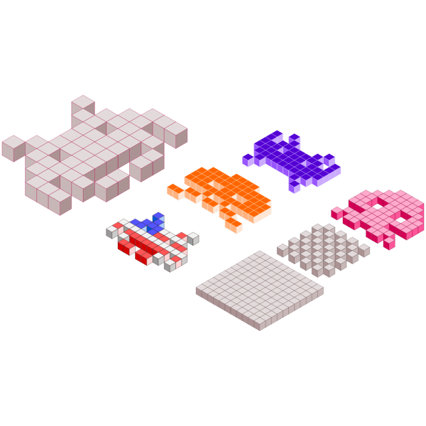 Free: SVG Space Invaders 3D blocks vector image - nohat.cc
