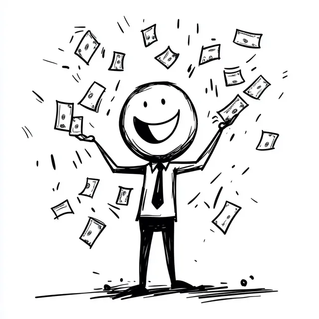 Free: Talented Young Businessman Stick Figure with Money and Mojo ...