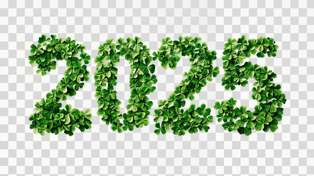 Free: the number “2025” made of shamrocks, isolated on black backg ...