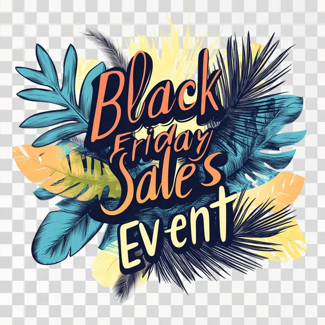 Free: Tropical Vibes: Black Friday Sales Event Logo - nohat.cc