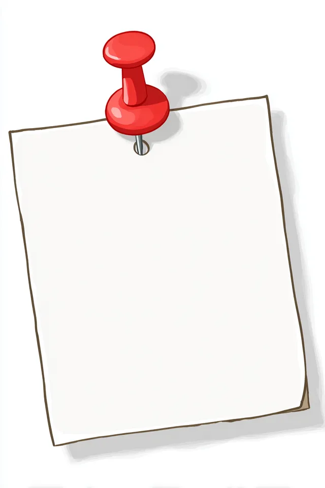 Free: Vector Doodle Clipart of a White Paper with Red Pushpin - nohat.cc