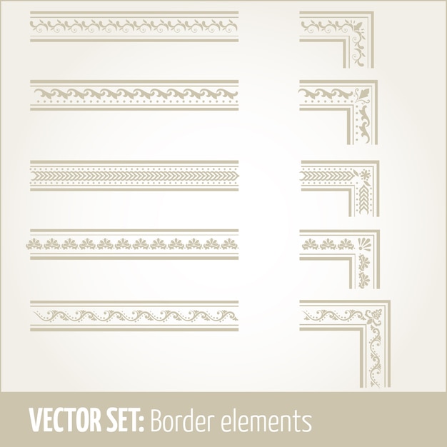 Free: Vector set of border elements and page decoration elements ...
