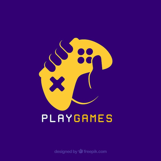 Free: Video game logo template with joystick - nohat.cc