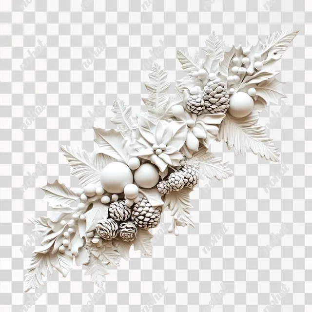 Free: Winter Corner Decor: Clay Style Element - nohat.cc