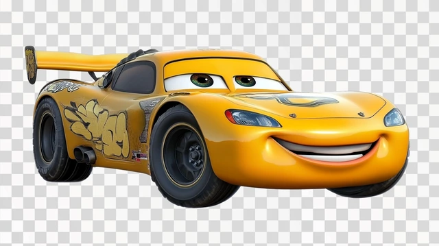 Free: yellow mcqueen mater pixar cartoon car isolated on white bac ...